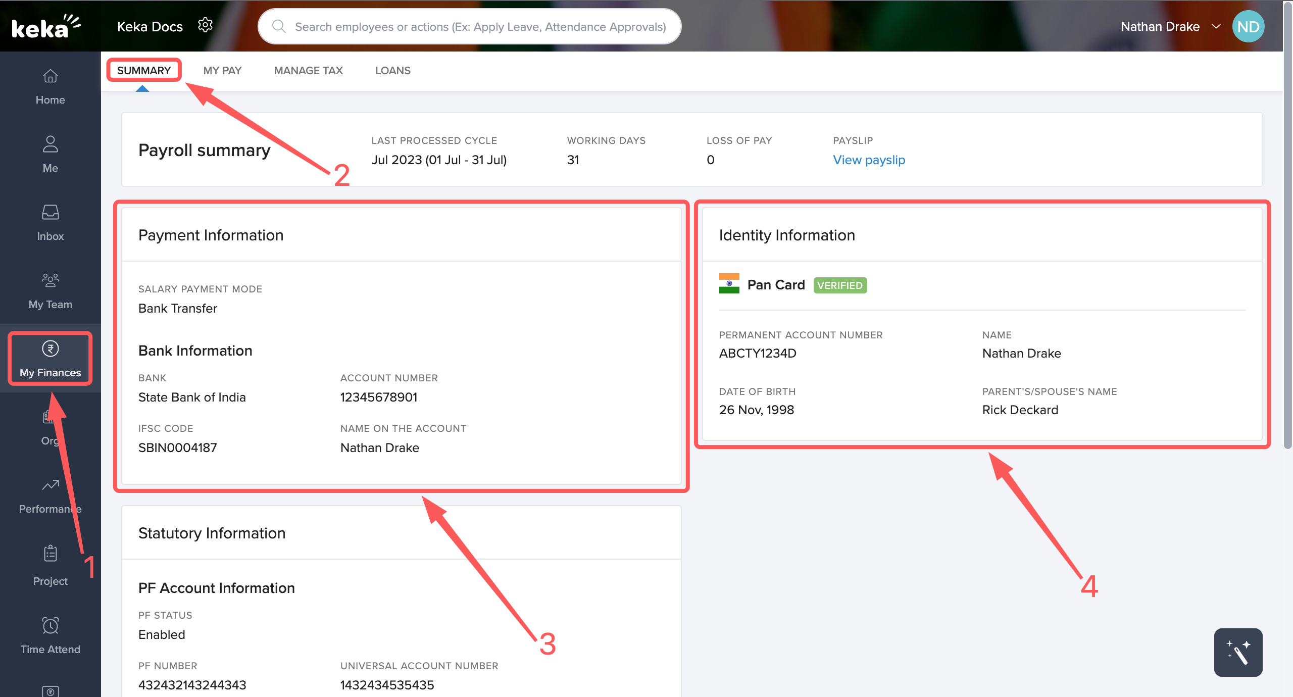 Viewing your financial information on Keka – KekaHR Help Center